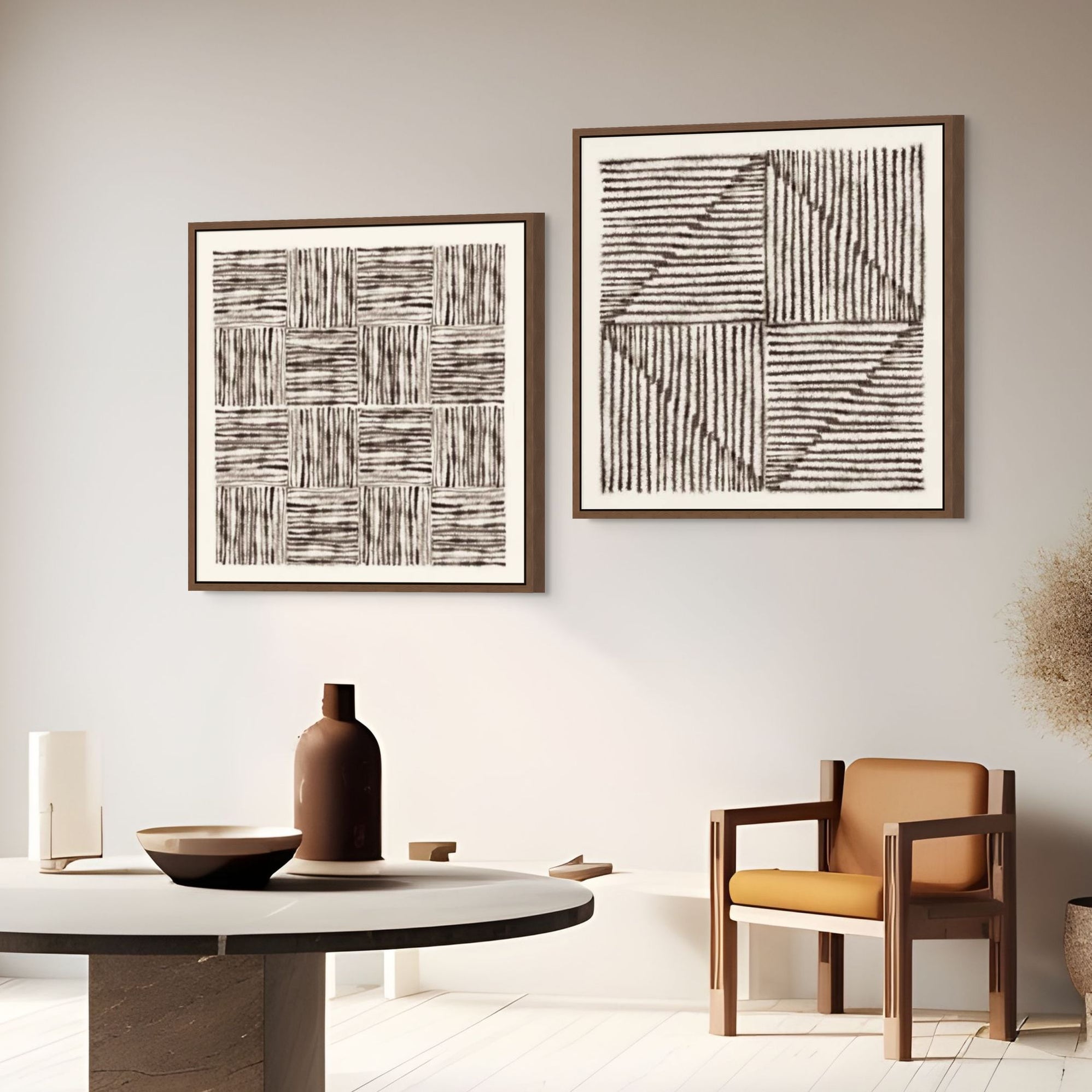 Alternating Lines II | Framed Canvas – ArtHouse Co